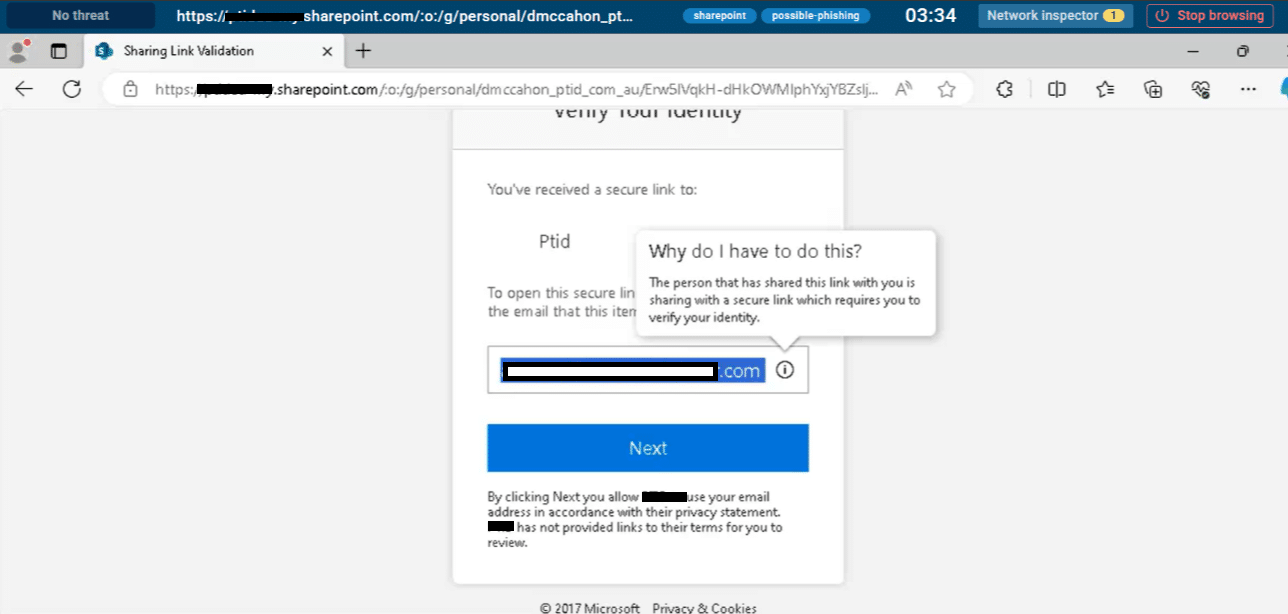 Deceptive Links: Unmasking SharePoint Phishing Attacks – CyberProof